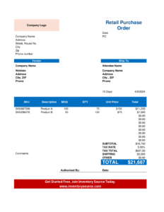 4 Free Purchase Order Templates for Your Business - Inventory Source